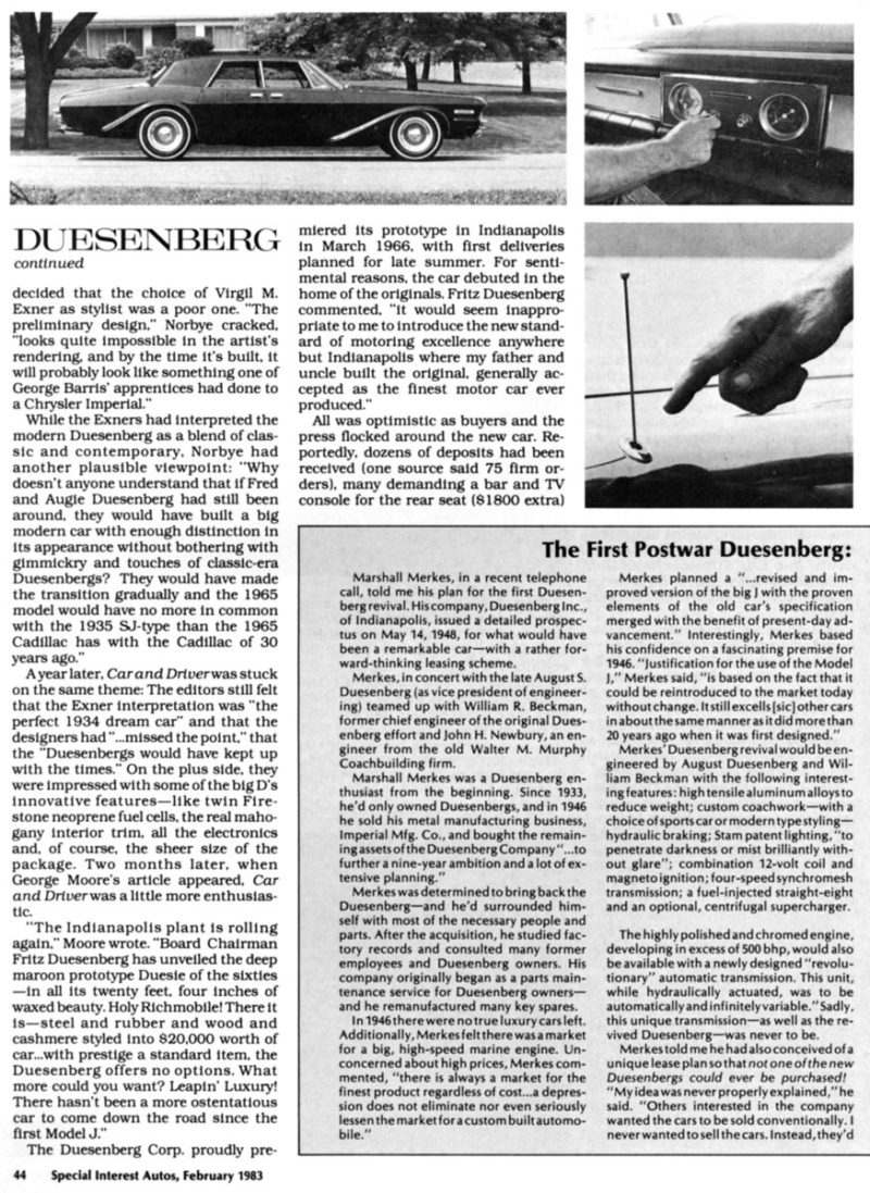 1966 Virgil Exner Duesenberg… – Gatsby Online